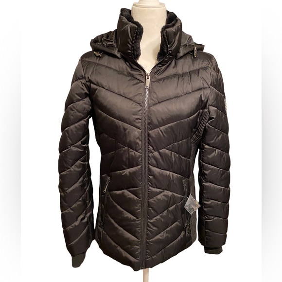 HFX | Jackets & Coats | Hfx Womens Puffer Jacket With Faux Fur Trimmed ...